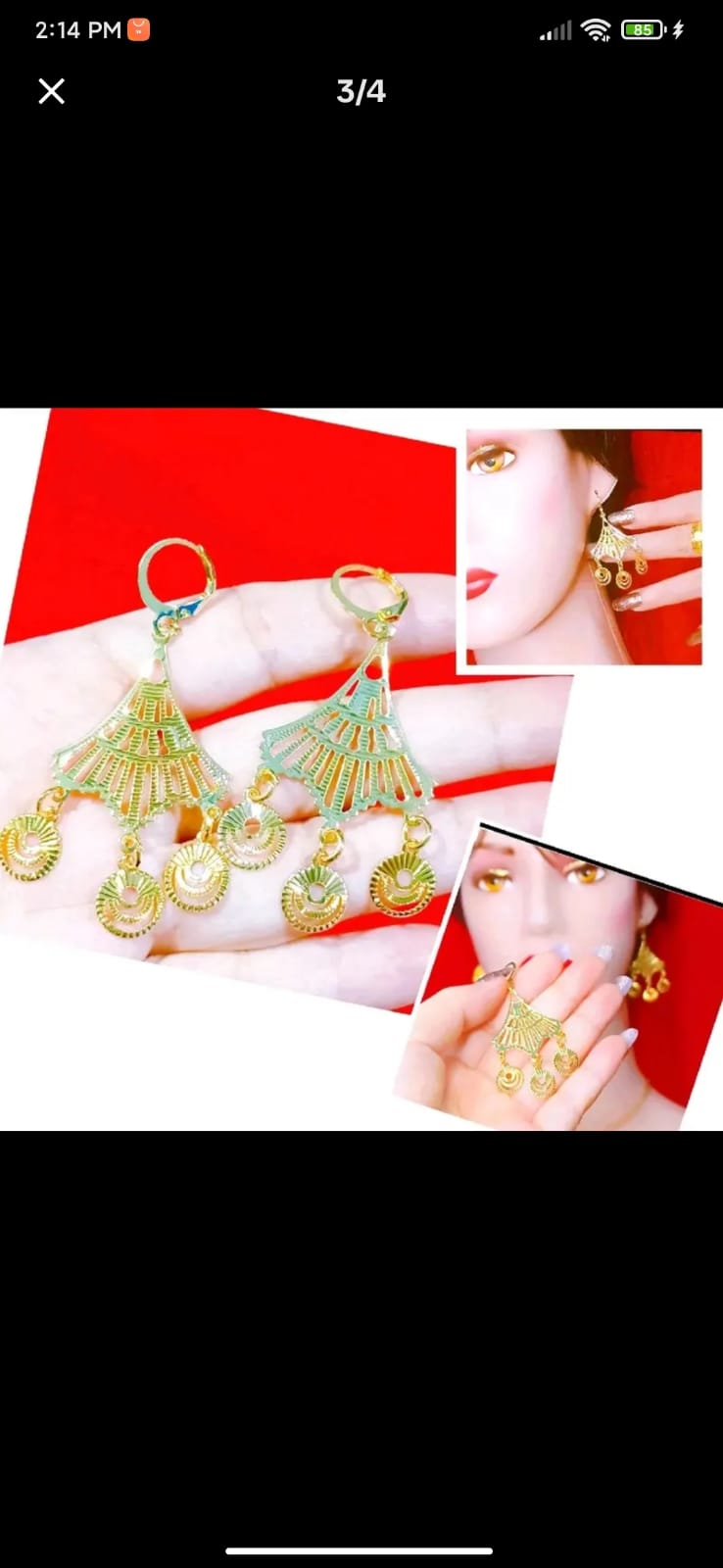 ANTING ETNIK RUMBAI 3 XUPING LAPISAN PREMIUM IMPORT GOLD AETA | Paris ...